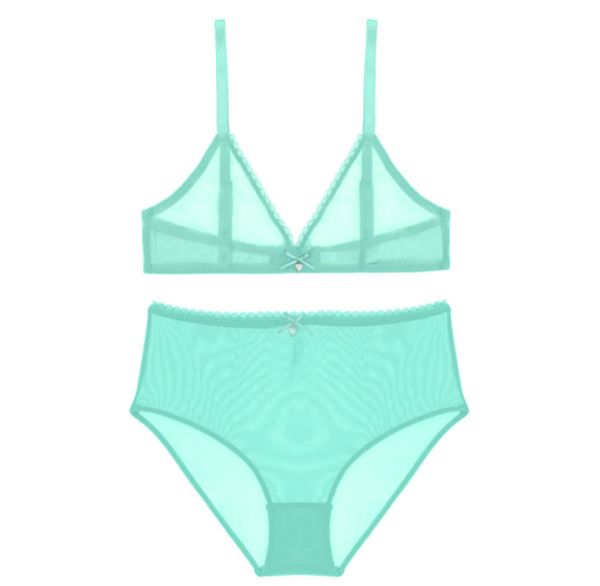 Translucent See-Thru Yarn Bra With Matching High Waist Panties ...