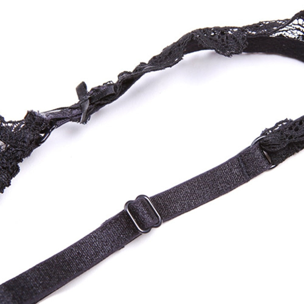 Lacy Lingerie 7 Pc Set With Y-Line Straps + Brassiere + Panties + Gart ...