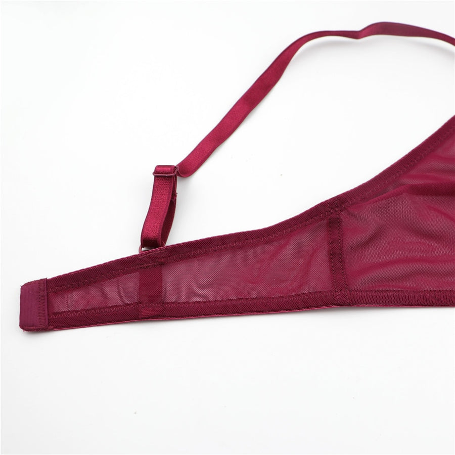 Translucent See-Thru Yarn Bra With Matching High Waist Panties ...